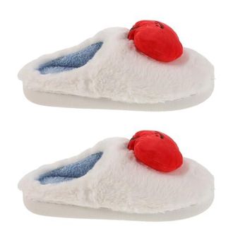 Garneck Pantoufles Intérieur Forme de Pomme Peluche Chaudes et Douces pour Hiver Semelle Antidérapante Confort Moelleux pour Couples Chaussures Maison Cosy et