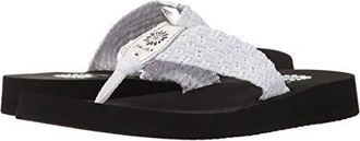 Yellow Box Womens Soleil Wedge Sandal, White/Silver, 10 M US