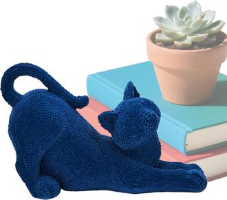 Generic Katze Figuren | Dehnung Geflockt Harz Dekoration | Katzen Schreibtisch Figuren | F&uuml;r B&uuml;ros Bibliothek Schlafzimmer Wohnzimmer Schreibtisch Innen Outdo