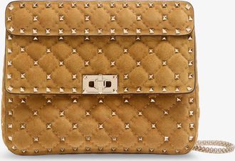 Valentino Garavani Rockstud Spike suede crossbody bag with iconic all-over studs - VALENTINO GARAVANI - gender_Woman