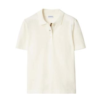 Burberry Femme, Tops, Blanc, Taille: 38 FR Polo ricamo