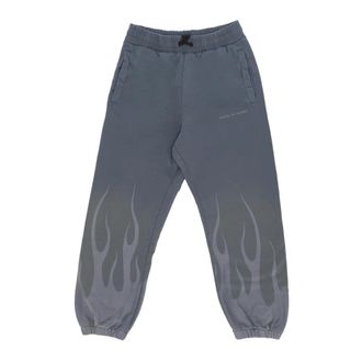 Vision Of Super Flammenmuster Fleece Hose - - Trousers - Herren - Grau - XL