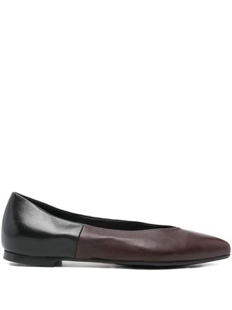 Lorena Paggi ballerines bicolores à bout pointu - Marron