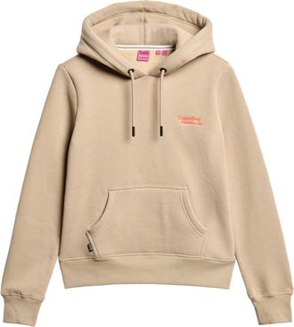 Superdry Damen Essential Logo Kapuzenpullover Kopfsteinpflastergrau 42