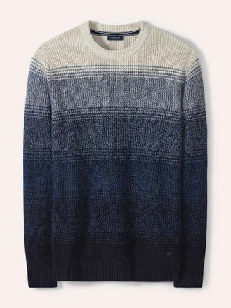 Walbusch Strickpullover Herren Degradee Pullover Rundhals Baumwolle, modern