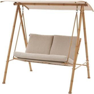 Hesperide Hesperide - Balancelle de jardin 2 places beige 170 x 129 x 213cm - Structure acier &eacute;poxy - Toit en polyester - Assise en texaline