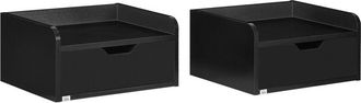 HOMCOM Homcom - Lot de 2 chevets tables de nuit murales - tiroir coulissant, plateau - dim. 40L x 30l x 19H cm - panneaux noir