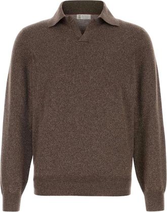 Brunello Cucinelli Homme, Pulls, Brun, Taille: L Pull en Cachemire