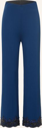 Marc Cain Marlenehose Welkom Aus Jersey Mit Schmucksteinen blau