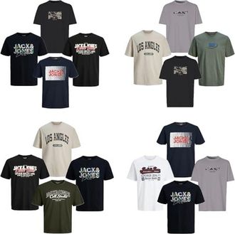 Jack & Jones Lot de 4 t-shirts &agrave; col rond pour homme, XL