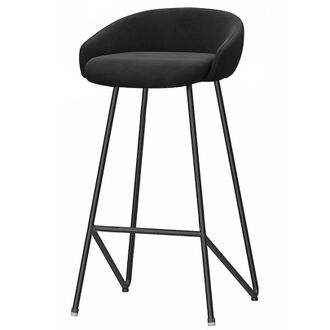 Generic Niedrige Barhocker (66/76 cm) mit Samtbezug und Fu&szlig;st&uuml;tze, ideal f&uuml;r Caf&eacute;s, Pubs, K&uuml;chen, Tresen und Esszimmer