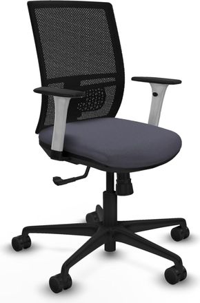 Piqueras y Crespo Rollstuhl f&uuml;r den Schreibtisch Yunquera mit wei&szlig;en und schwarzen Armlehnen, h&ouml;henverstellbare Lendenwirbelst&uuml;tze, ausgestattet mit 4 Positionen, Schwa