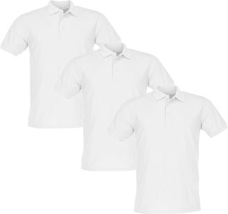 Fruit Of The Loom 3er Pack 65/35 Piqu&eacute; Polo Herren Poloshirt, White, 5XL