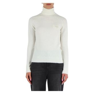 Liu Jo Femme, Pulls, Blanc, Taille: 40 FR Pull Col Montant en Laine et Alpaga
