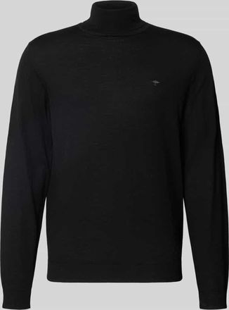 Fynch-Hatton Rollkragenpullover mit Label-Stitching