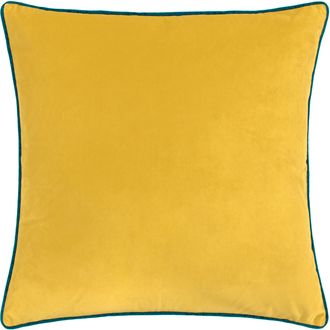 furn. Meridian Kissenbezug - luxuri&ouml;ser kontrastfarbener paspelierter Samt-Dekobezug (Zylon/Blaugr&uuml;n - 45x45cm)