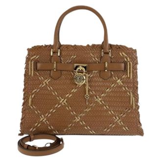 Michael Kors Pre-owned Hamilton Satchel Sac 2way en Cuir - Femme - Pre-owned - Brun - Taille: ONE Size
