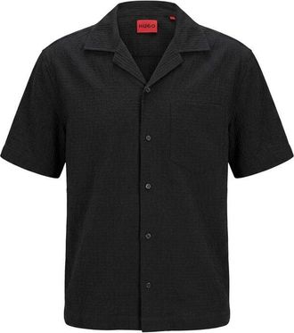 HUGO BOSS Herren Kurzarmhemd EXOLINO Oversized Fit