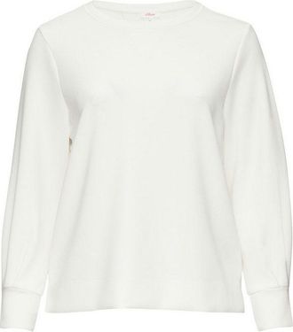 s.Oliver Sweatshirt Sweatshirt Scuba-Sweatshirt mit weiten &Auml;rmeln