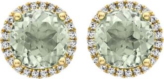 Kiki Mcdonough boucles doreilles Grace en or jaune 18ct ornées daméthystes et de diamants