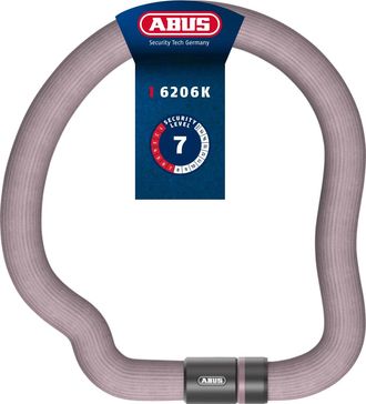 ABUS Kettenschloss Goose Lock - biegsames, klapperfreies Fahrradschloss aus geh&auml;rtetem Stahl - 6 mm stark - 110 cm lang - mit Schl&uuml;ssel - Altrosa