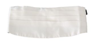 Dolce & Gabbana White Men Waist Belt Silk Cummerbund