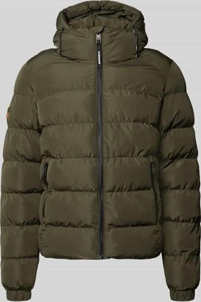 Superdry Steppjacke mit Label-Stitching und Kapuze