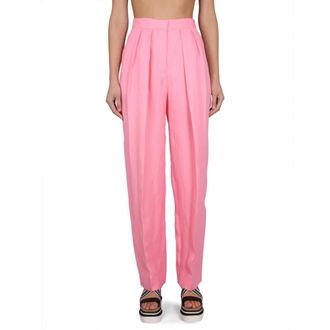 Stella McCartney Wide Leg Pleated Pants - - Trousers - Damen - Rosa - S