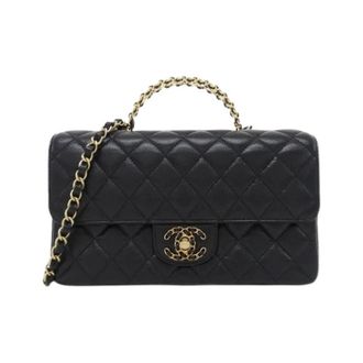 Chanel Pre-owned Lammfell Umh&auml;ngetasche - - Pre-owned - Damen - Schwarzk - ONE SIZE
