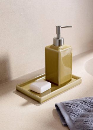 Mango Plateau de salle de bain en c&eacute;ramique craquel&eacute;e ocre - Home - Taille unique - MANGO HOME