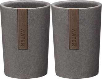 Sealskin Becher Pierra, Polyresin, Farbe: Grau (Packung mit 2)