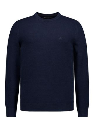 Marc O'Polo Herren Pullover blau Baumwolle unifarben