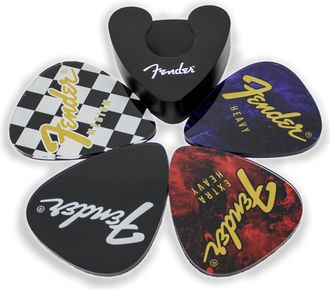 Pluginz Fender Gitarrenplektrum-Untersetzer, 4 St&uuml;ck in Schwarz, Acryl, rutschfest, Officially Licensed