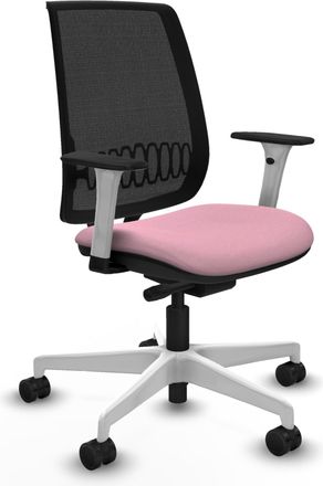 Piqueras y Crespo Rosada Alares Schreibtisch mit wei&szlig;en und schwarzen Armlehnen, h&ouml;henverstellbare Lendenwirbelst&uuml;tze, ausgestattet mit Syncro/Traslack und injiziertem 