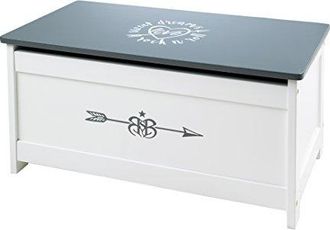 Roba Spielzeugtruhe Rock Star Baby, Sitz- & Aufbewahrungsbank, Truhenbank wei&szlig;/anthrazit, Stauraum