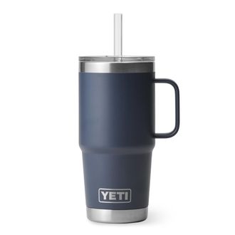 Yeti Rambler Strohbecher, vakuumisoliert, Edelstahl, 640 ml, Marineblau