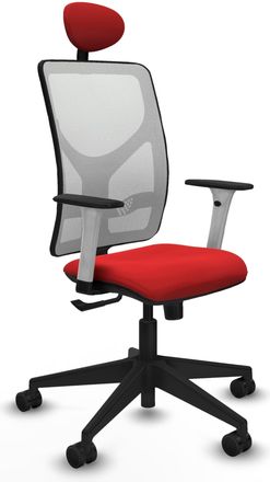 Piqueras y Crespo B&uuml;rostuhl, R&uuml;ckenst&uuml;tze, mit wei&szlig;en und schwarzen Armlehnen, h&ouml;henverstellbare Lendenwirbelst&uuml;tze und festes Kopfteil, ausgestattet mit 3 Positionen, 