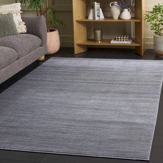 Safavieh Modern Teppich f&uuml;r Wohnzimmer, Esszimmer, Schlafzimmer - Vision Collection, Kurzer Flor, Silber, 155 X 229 cm