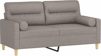 vidaXL 2-Sitzer-Sofa mit Zierkissen Taupe 140 cm Stoff - Vidaxl