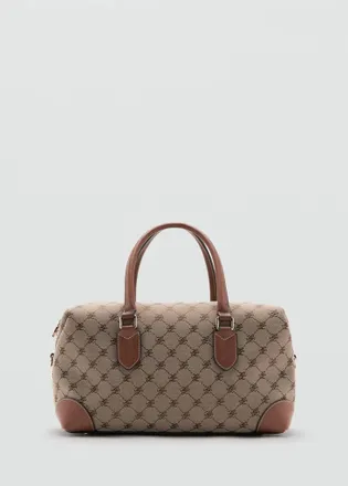 Mango Sac bowling logo jacquard marron moyen - Femme - Taille unique - MANGO