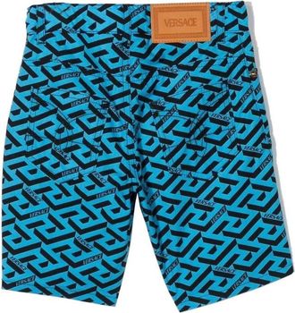 Versace Logo-Printed Cotton Shorts - Multicolor