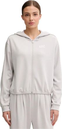 Emporio Armani Emporio Armani Ea7, Femme, Sweatshirts et sweats &agrave; capuche, Gris, Taille: 36 FR SweaT-shirt z fermetureure &eacute;clair
