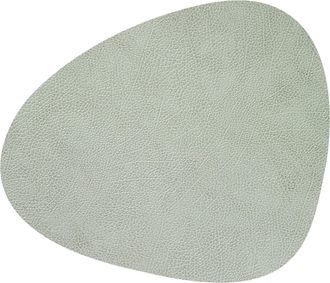 Lind DNA LindDNA Tischset Curve aus recyceltem Hippo Leder in der Farbe Olive Green mit Einer Größe von 37x44cm, 983570, Silver-black