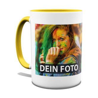 Tassendruck Tasse selbst individuell gestalten/Personalisierbar mit eigenem Foto Bedrucken/Fototasse/Motivtasse/Werbetasse/Firmentasse mit Logo/Hohe Tasse - Innen