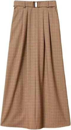 Twinset Femme, Jupes, Brun, Taille: 38 FR Longue jupe &agrave; carreaux Glen