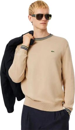 Lacoste Homme, Pulls, Beige, Taille: XL Pull en jersey de coton ray&eacute;