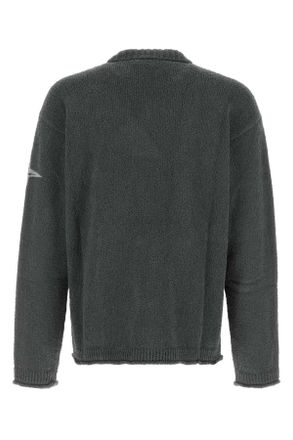 Stone Island Mens Dark Grey Stretch Cotton Blend Sweater Black Maglieria