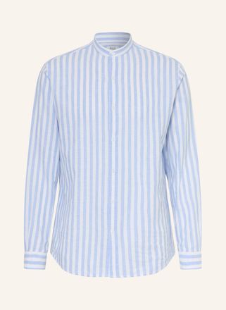 Paul Paul Hemd Comfort Fit Mit Leinen Und Stehkragen blau