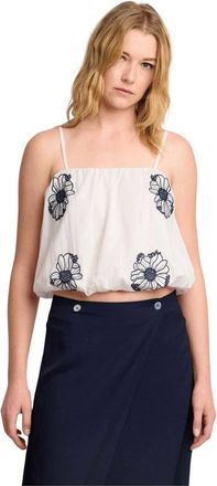 Kocca Femme, Tops, Blanc, Taille: 40 FR Flowing Cropped Vest Top