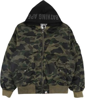 A Bathing Ape A Bathing Ape, Homme, Sweatshirts et sweats &agrave; capuche, Vert, Taille: M 1st Camo Shark Ma-1 Bomber Jacket